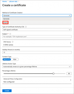 Steps to Generate and Import PEM Files Into Microsoft Azure Key Vault