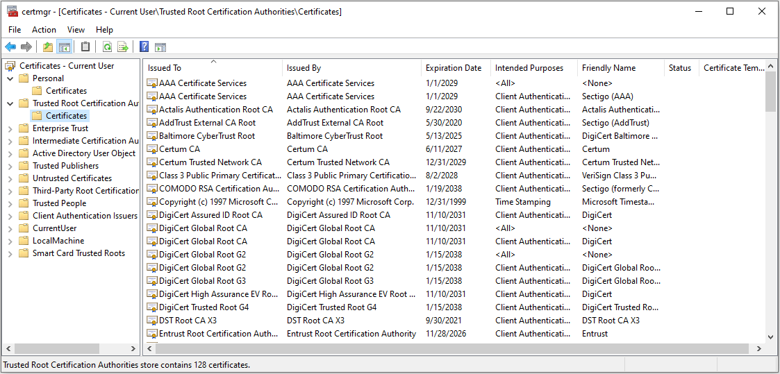 What is Windows 10 Certificate Manager Tool?
