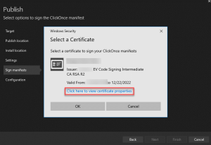 How to Digitally Sign an Executable in Visual Studio 2022?