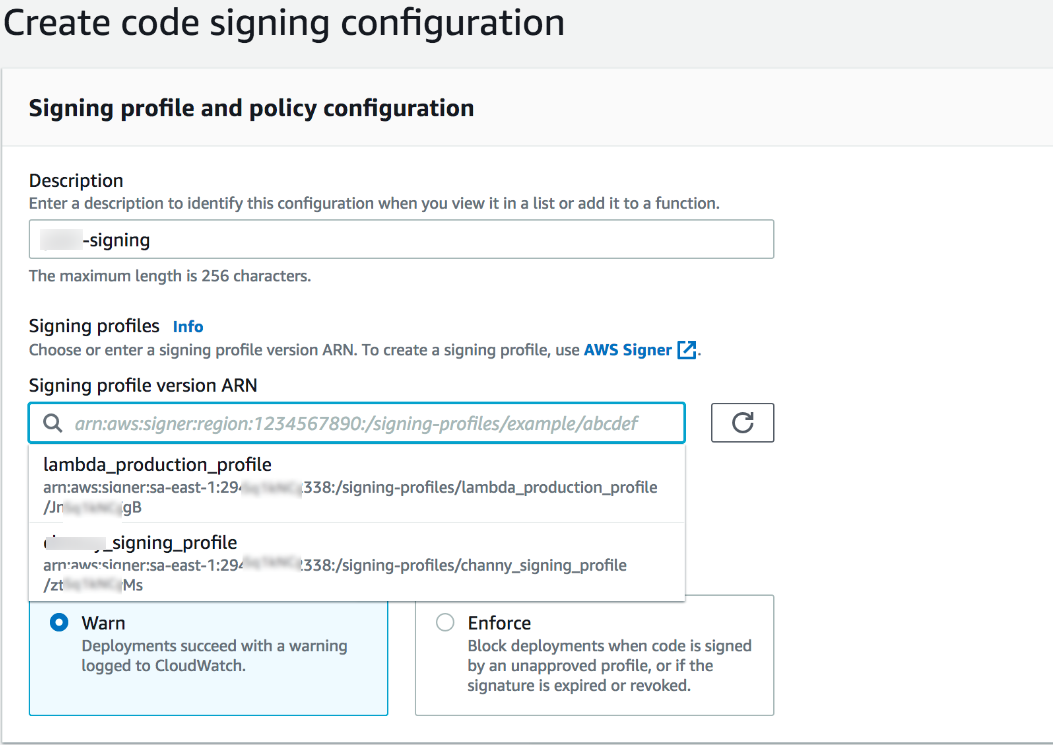 How to Configure Code Signing for AWS Lambda?