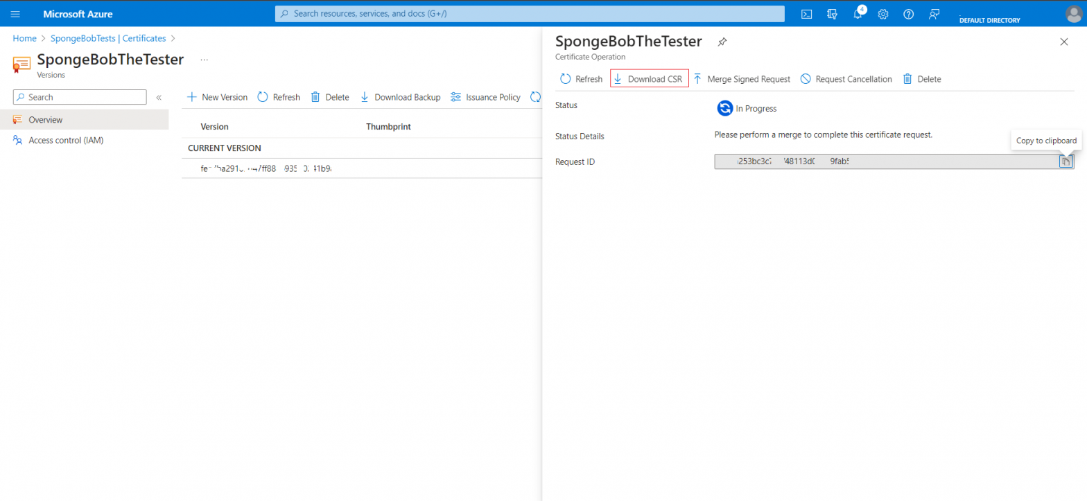 How to Generate CSR & Import Code Signing Cert in Azure KeyVault?